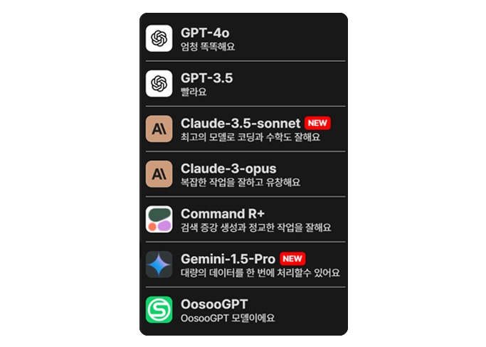 우수AI – 최신 AI GPT 모델 통합 서비스